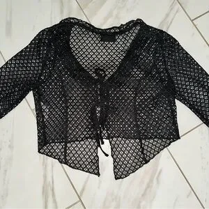 Jolie & Joy by FCT With Love | Tops | Jolie Joy Black Crochet Bell ...